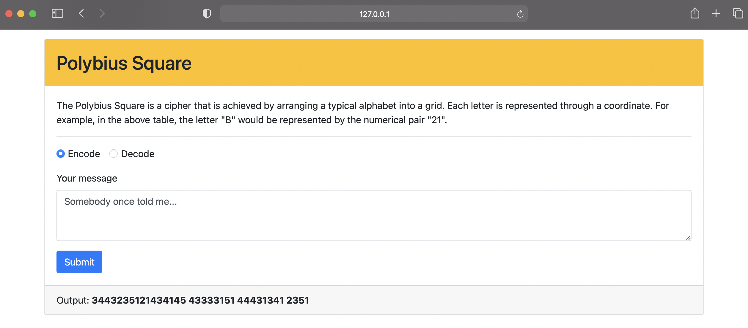GitHub - jakexcode/Cipher-Project: This project makes use of the Caesar Shift, Polybius, and ...