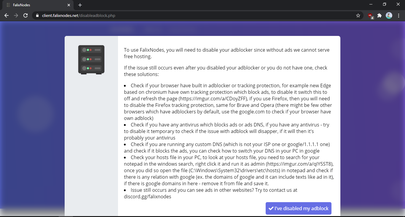 [Anti-Adblock] falixnodes.net · Issue #8605 · uBlockOrigin/uAssets · GitHub