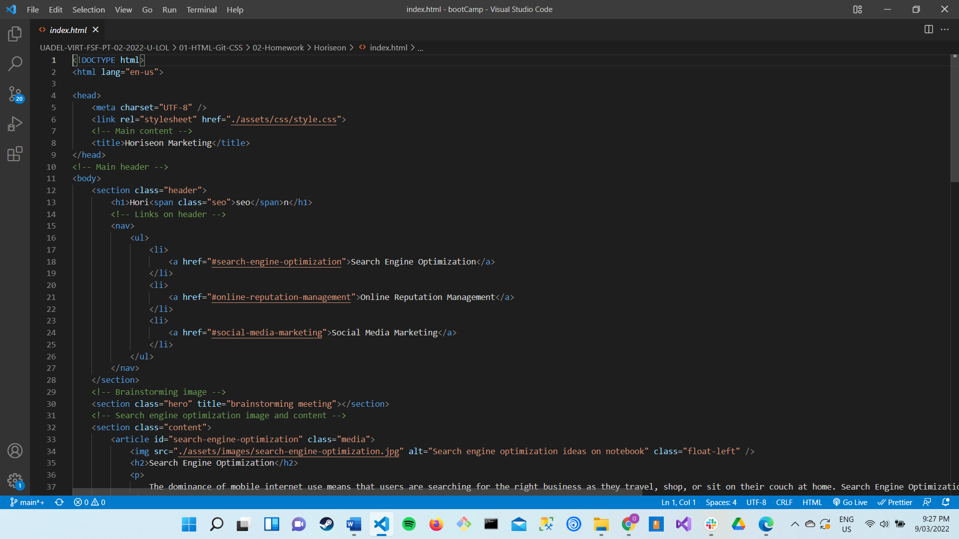 GitHub - orcunSarmis/Horiseon