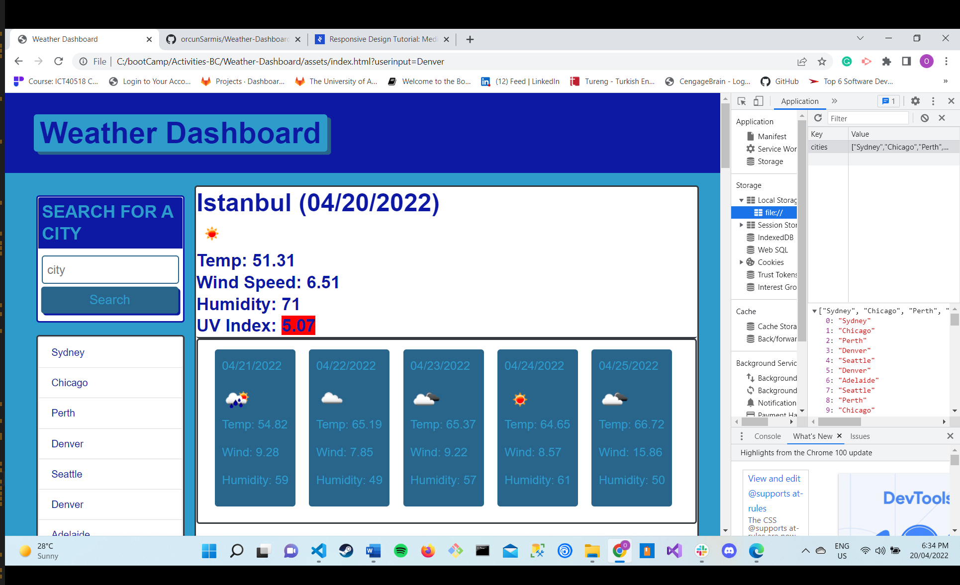 GitHub - orcunSarmis/Weather-Dashboard