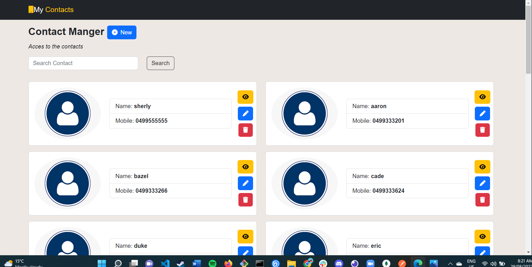 GitHub - orcunSarmis/Contact-List: Contact List is a contact management app, which user can ...