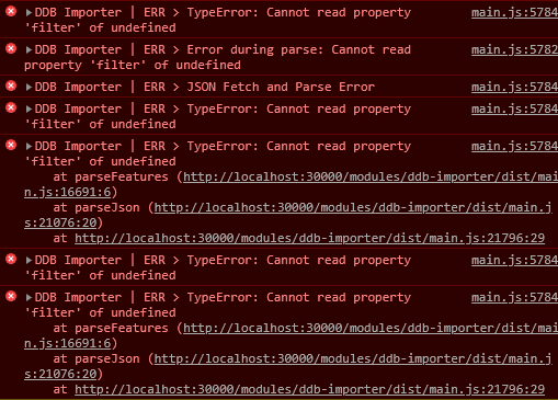 Error when importing characters 'filter undefined' · Issue #95 · MrPrimate/ddb-importer · GitHub