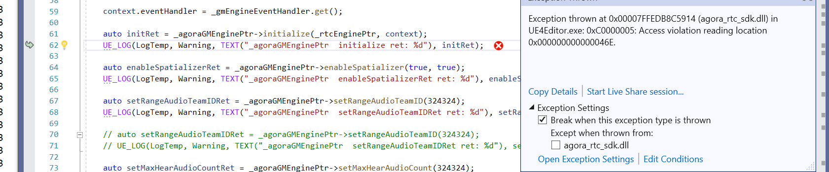 Crash when relaunching VideoLevel in Unreal SDK API_Example · Issue #7 · AgoraIO-Community/Agora ...