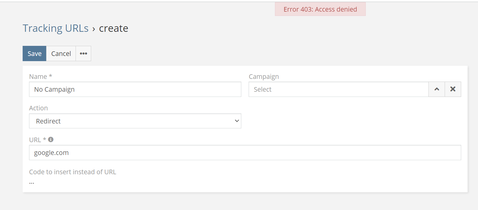 Regular user can not create a Tracking URL that is not linked to a Campaign · Issue #2246 ...
