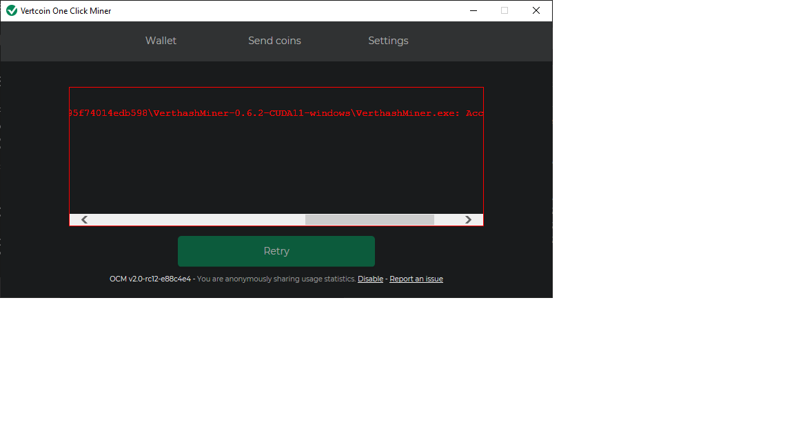 miner works for a bit then crashes gives error. · Issue #155 · vertcoin-project/one-click-miner ...