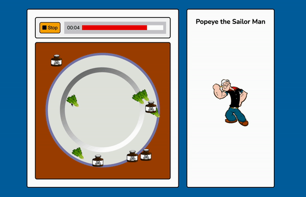 GitHub - hyunjileedev/popeye-game: Game to give Popeye spinach but not poison in limited time