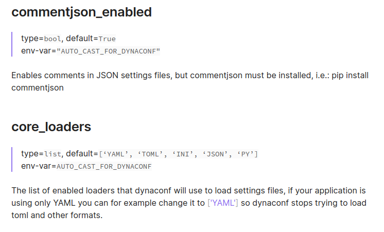 [RFC] change design for Avaliable Options in docs · Issue #884 · dynaconf/dynaconf · GitHub