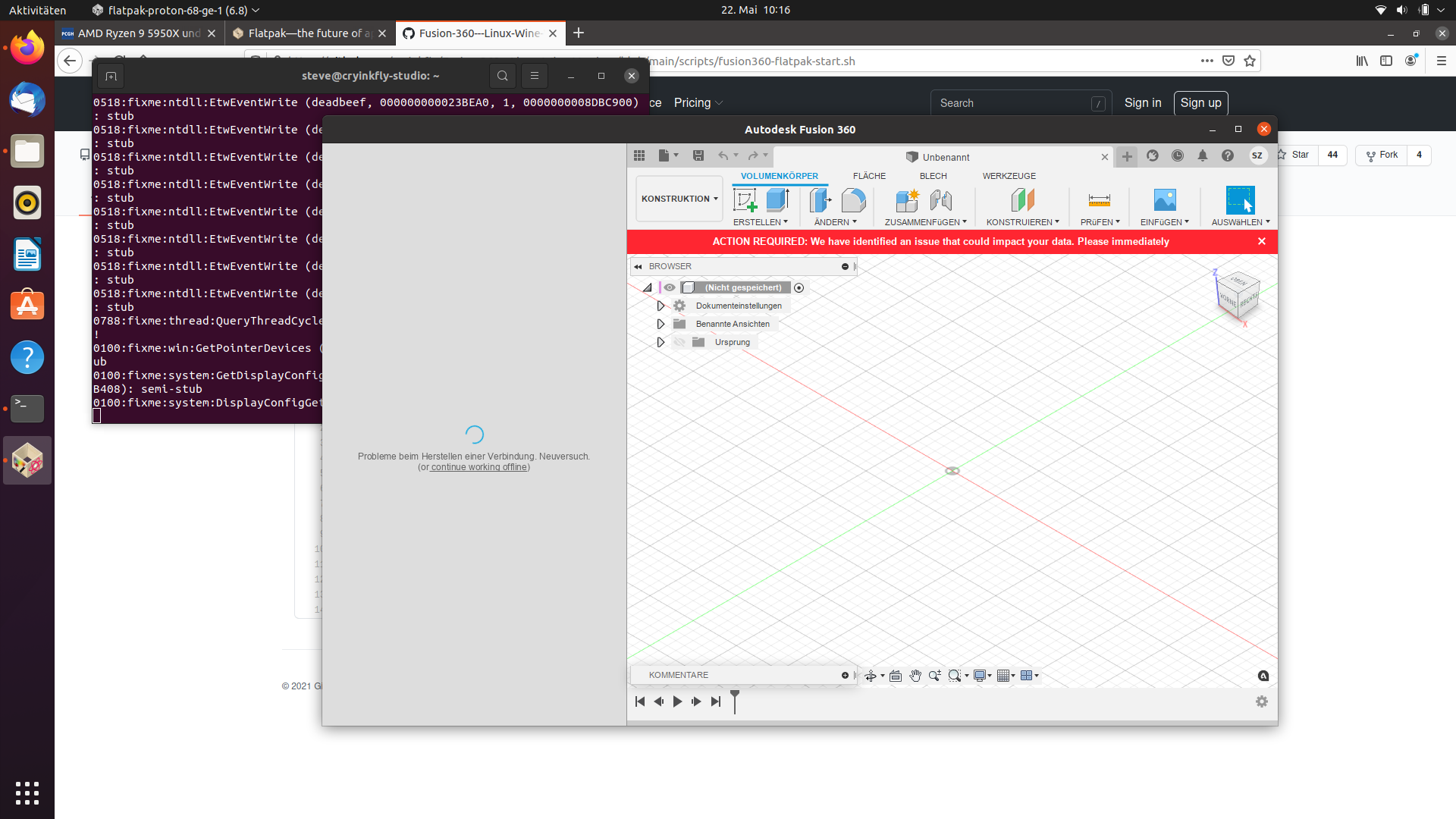 Fusion 360 doesn't connect with cloud *solved* · Issue #23 · cryinkfly/Autodesk-Fusion-360-for ...