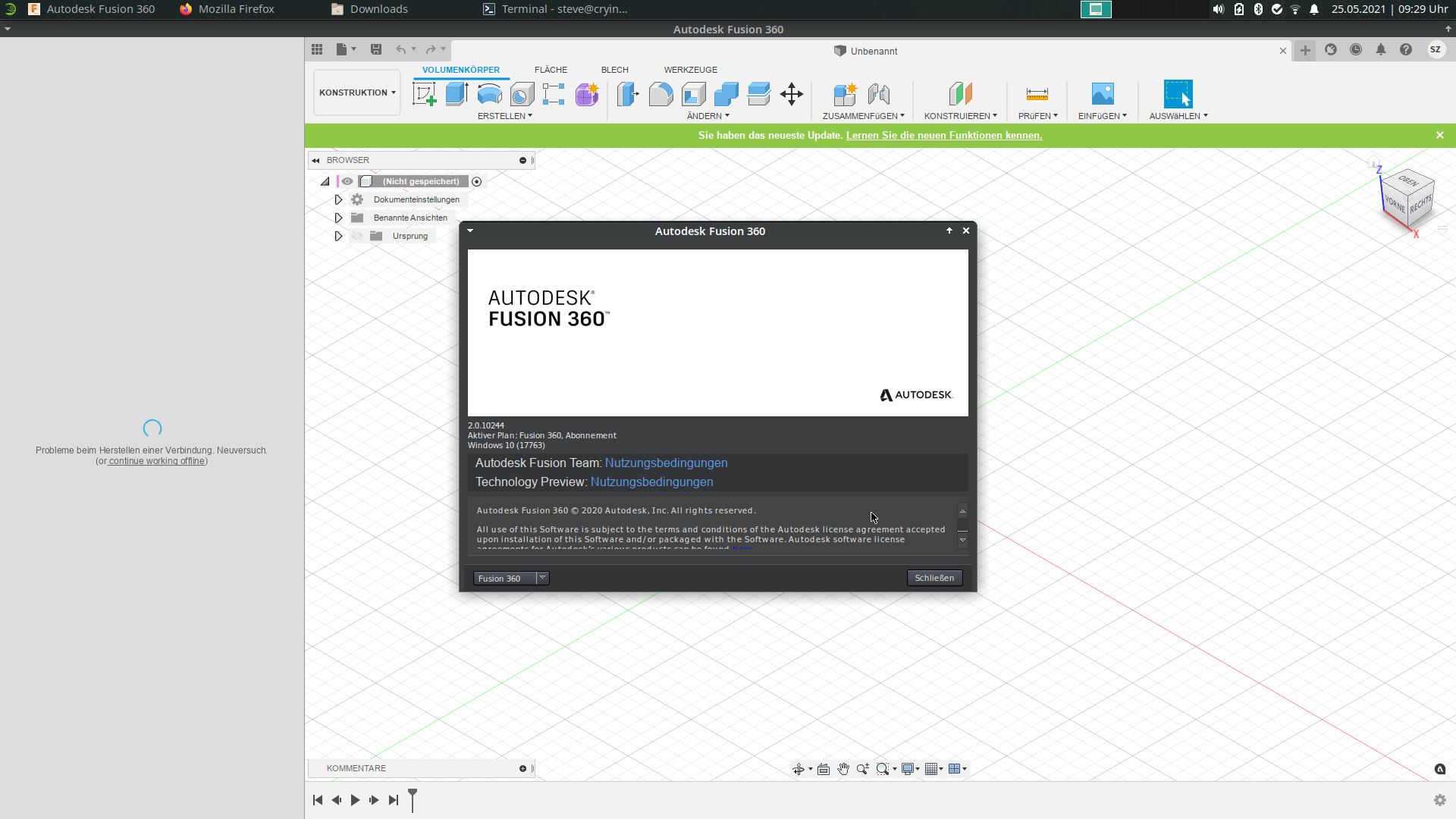 Fusion 360 doesn't connect with cloud *solved* · Issue #23 · cryinkfly/Autodesk-Fusion-360-for ...