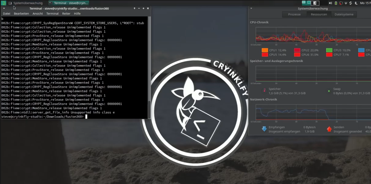 The original "Autodesk Fusion 360 Installer EXE" file has a serious bug in Wine!!! *solved ...