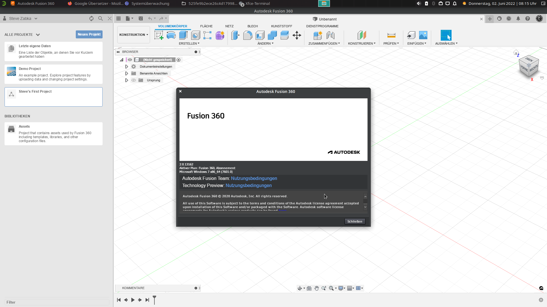 The original "Autodesk Fusion 360 Installer EXE" file has a serious bug in Wine!!! *solved ...