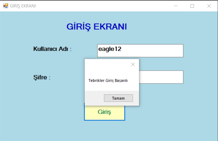 GitHub - aleynadikall/LoginPage: C# - SQL Bağlantısı İle Kullanıcı Login İşlemleri