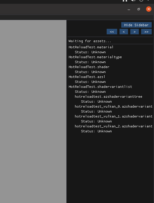 [Linux] Assets fail to load in MaterialHotReloading sampleBug Report · Issue #524 · o3de/o3de ...