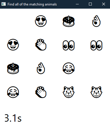GitHub - maan-patel/Match-Game: Matching similar emojis with a time constraint.