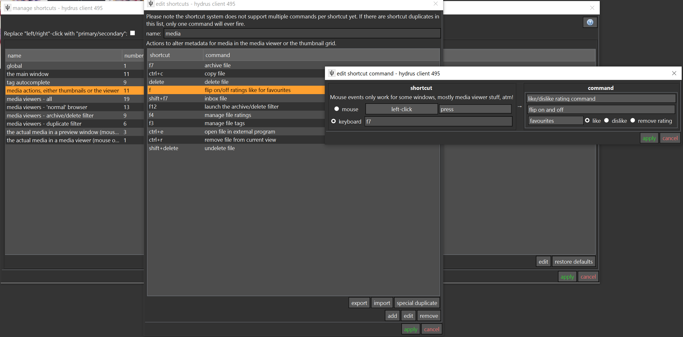 Instant favourite using shortcut · Issue #1213 · hydrusnetwork/hydrus · GitHub