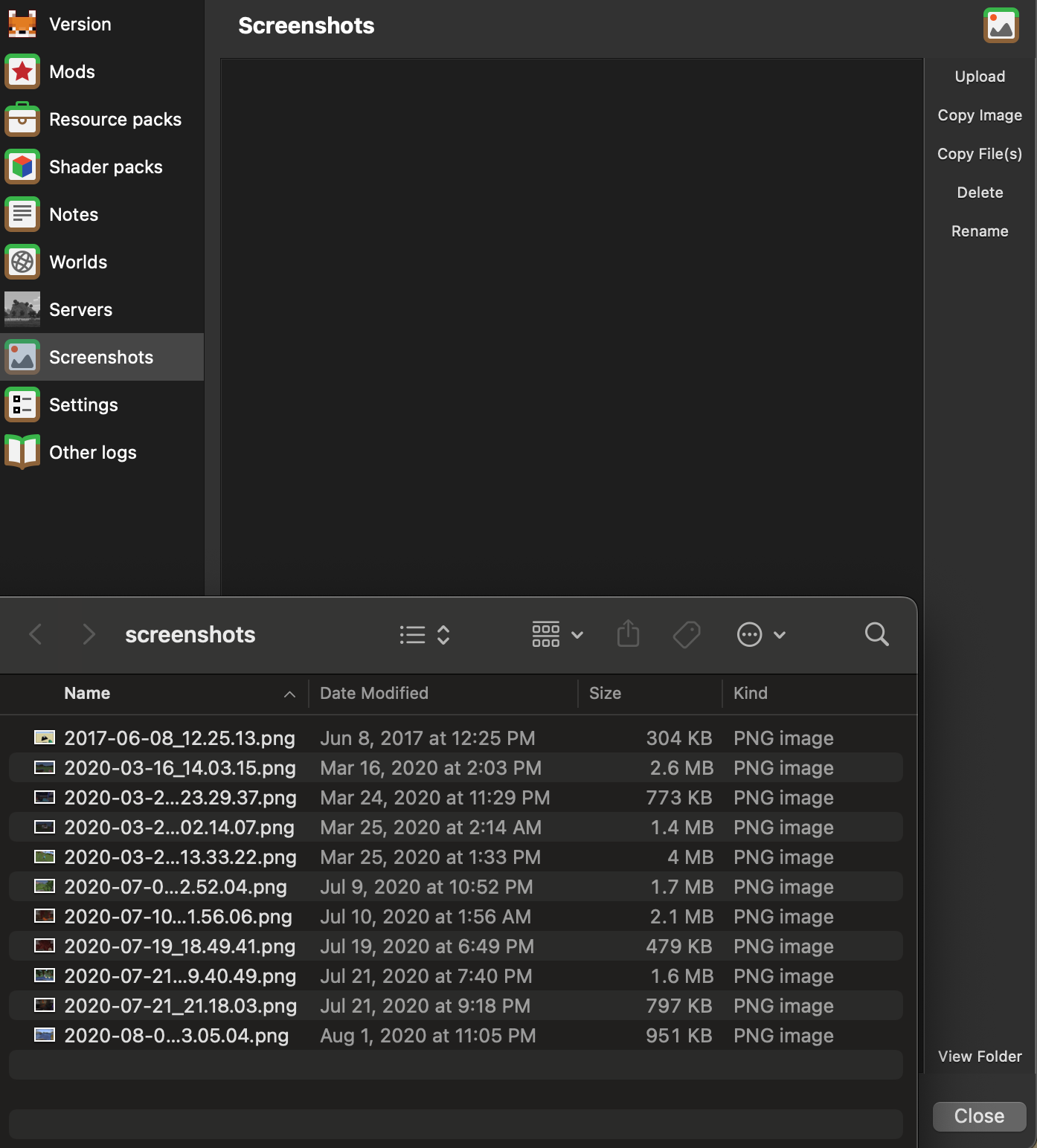 Screenshots do not appear in PolyMC's screenshot manager if instances are stored on a exFAT ...