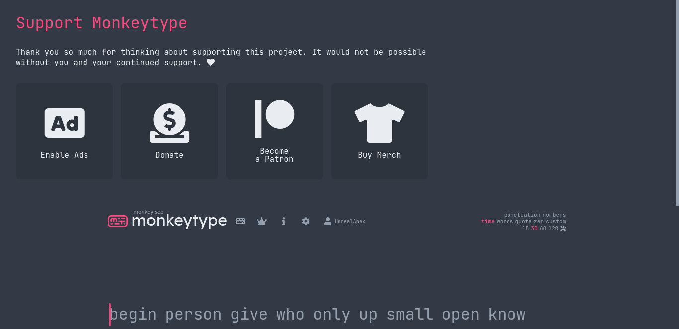 Donation modal broken · Issue #1997 · monkeytypegame/monkeytype · GitHub