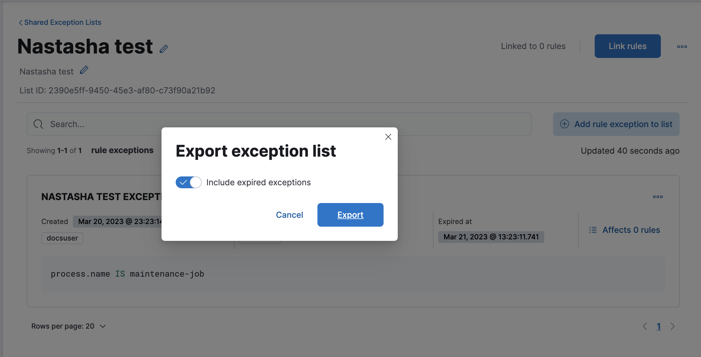 Rule exceptions can expire · Issue #2891 · elastic/security-docs · GitHub