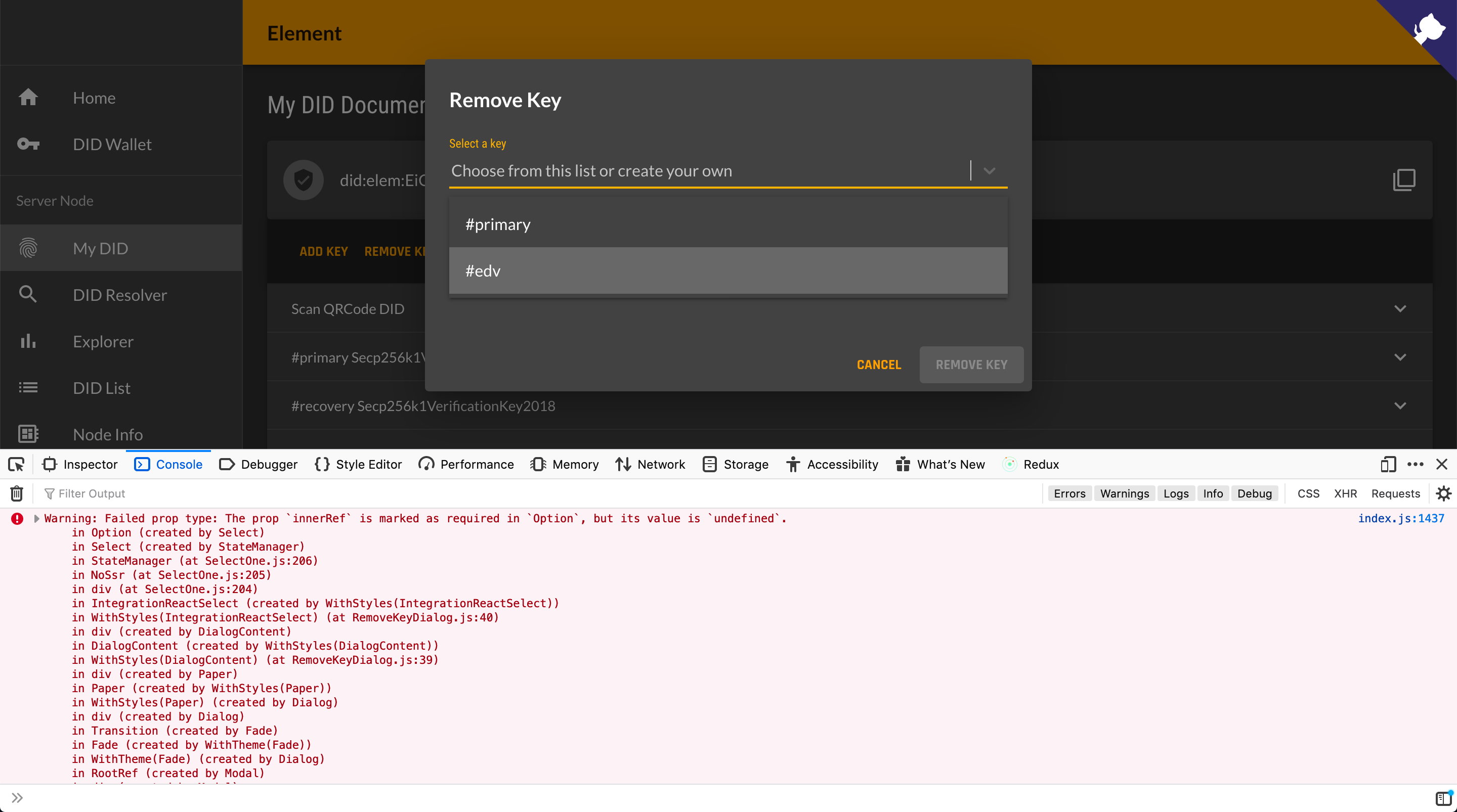 Fix warnings in element-app · Issue #158 · decentralized-identity ...