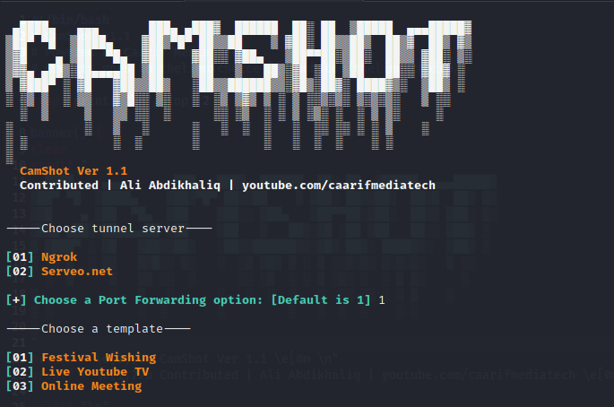 GitHub - Ali56Arif/CamShot: Grab cam shots from target's phone front camera or PC webcam just ...