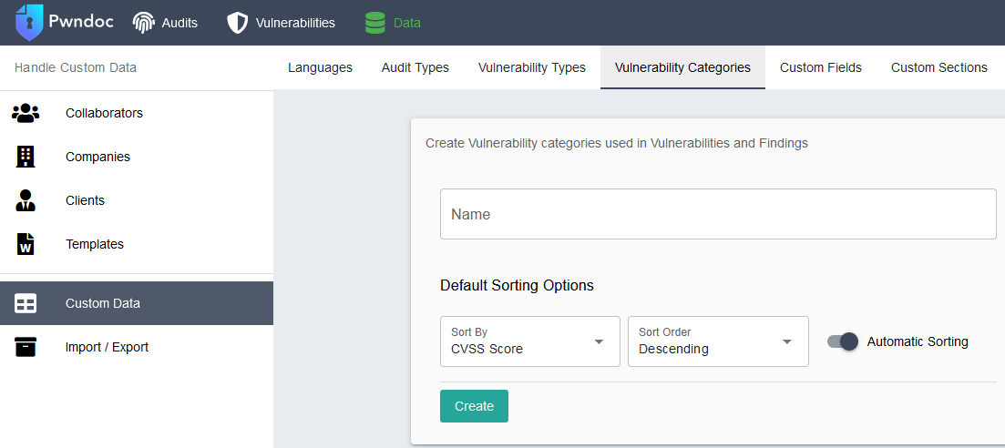 CVSS Score Audit sorting · Issue #231 · pwndoc/pwndoc · GitHub
