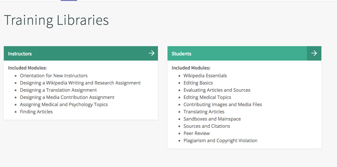 Training Libraries index should have links directly to individual ...