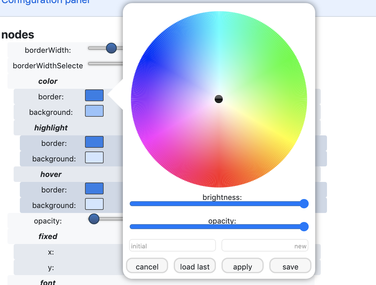 couldn't change node color using configuration panel · Issue #1489 · visjs/vis-network · GitHub