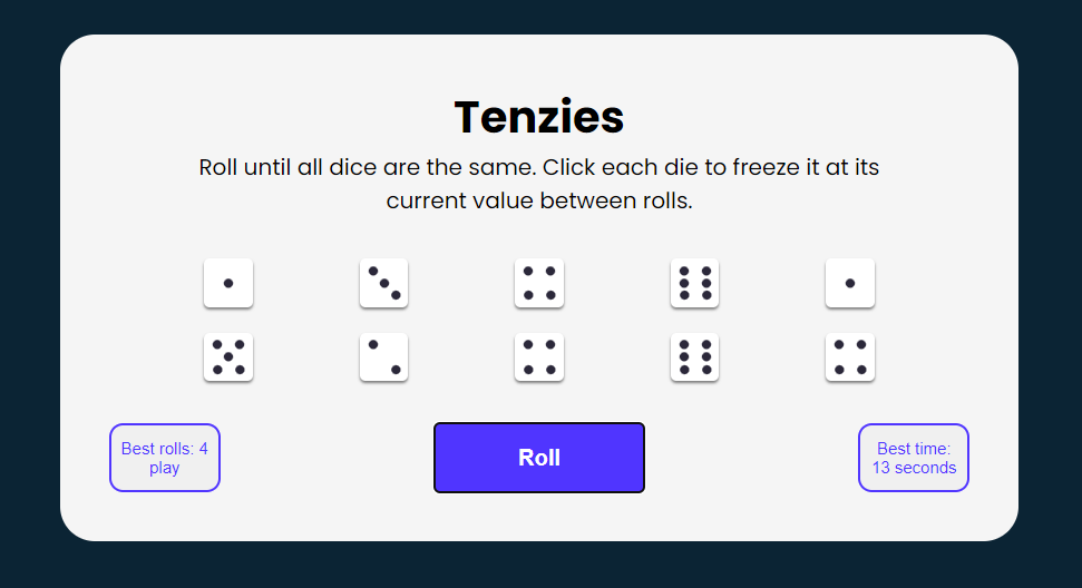 Github Uriostegui Sam Tenzies Tenzies Is A Game Which Is Won By