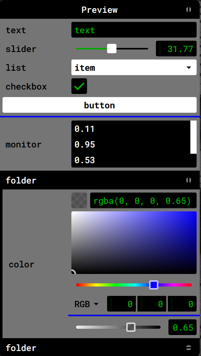 Theme Builder · Issue 583 · Cocopon Tweakpane · Github