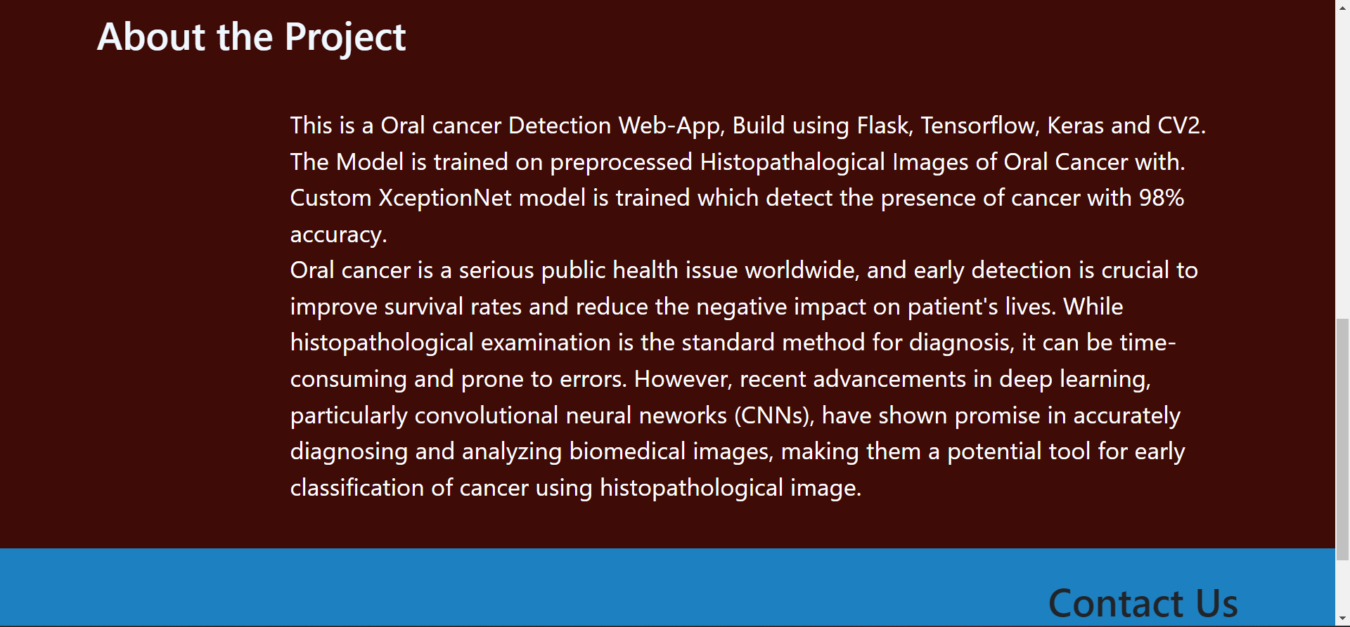 GitHub - k-aniket47/Oral-Cancer-Detection: Oral cancer Detection Web-App
