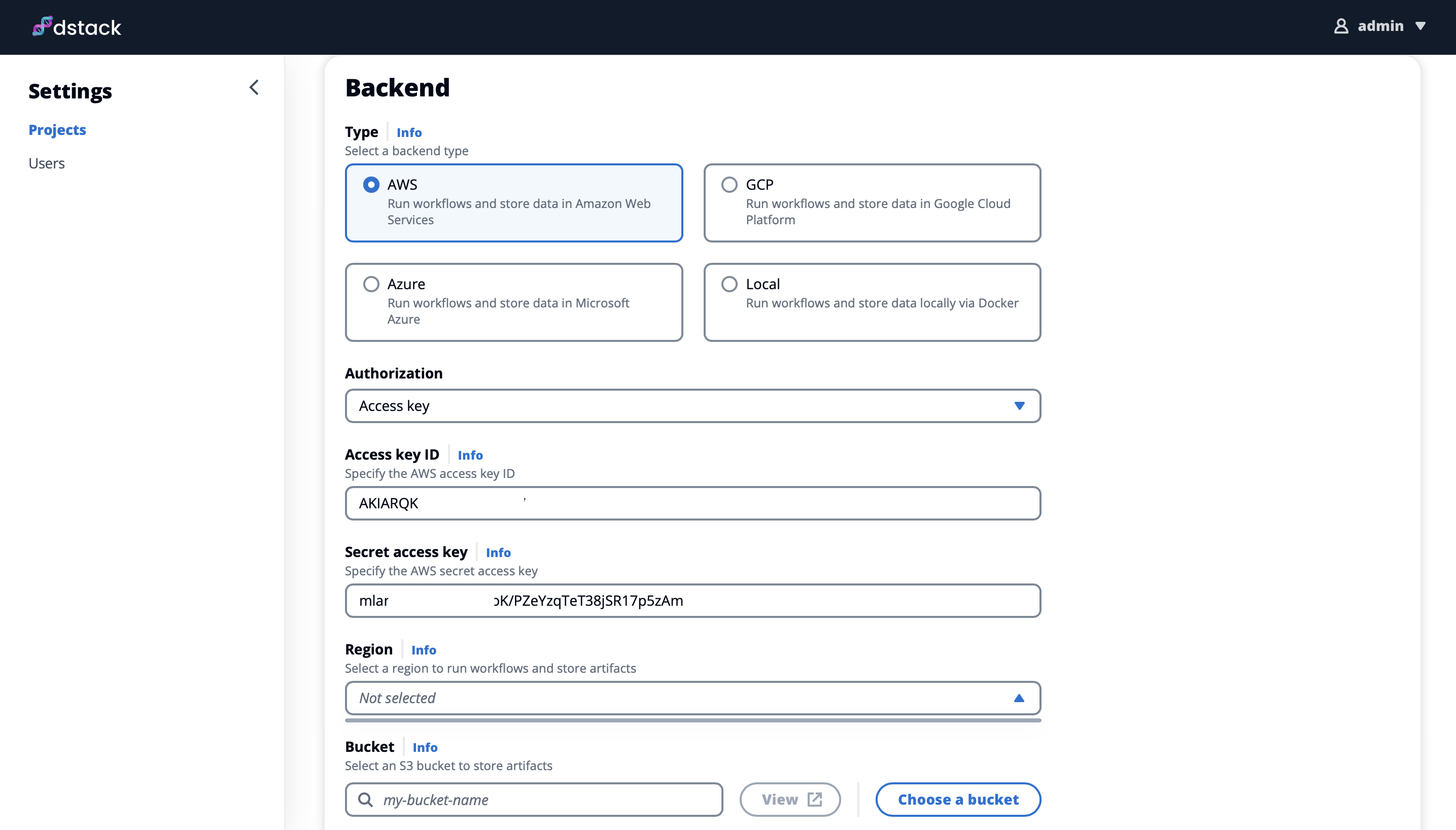 [Bug]: AWS Bucket Project Element Value validation error · Issue #567 · dstackai/dstack · GitHub