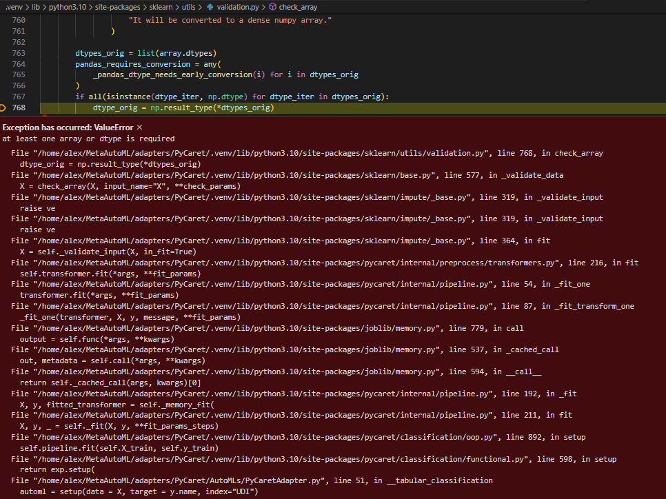 [BUG]: Crash, when setting index column · Issue #3324 · pycaret/pycaret · GitHub