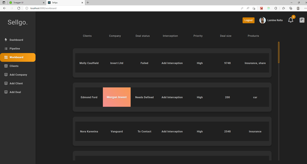 GitHub - keitkalon/Sellgo: app that helps sellers manage their sales - built with .Net C# and ...