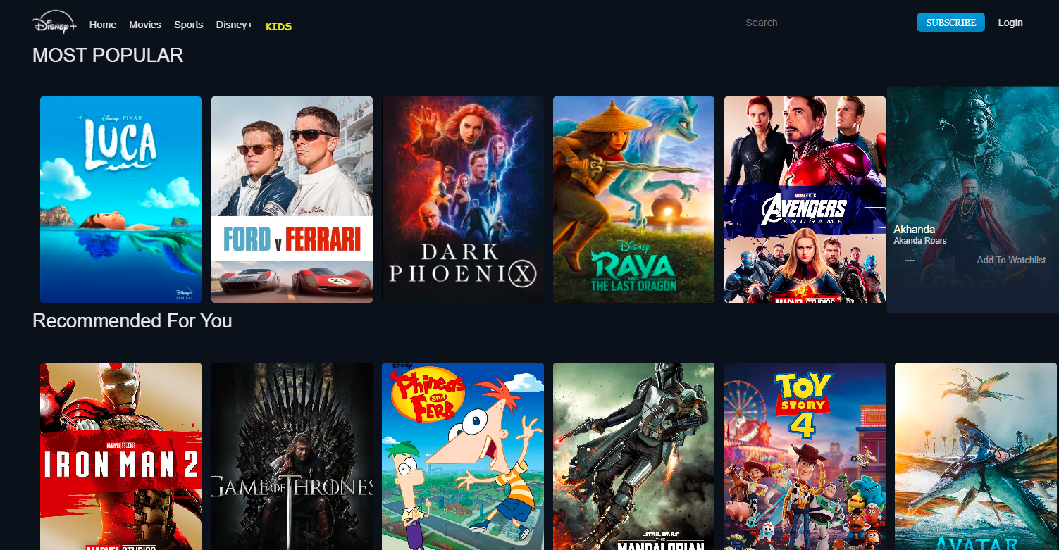 GitHub - polinenim/Disney-Plus-Hotstar-Clone-Website