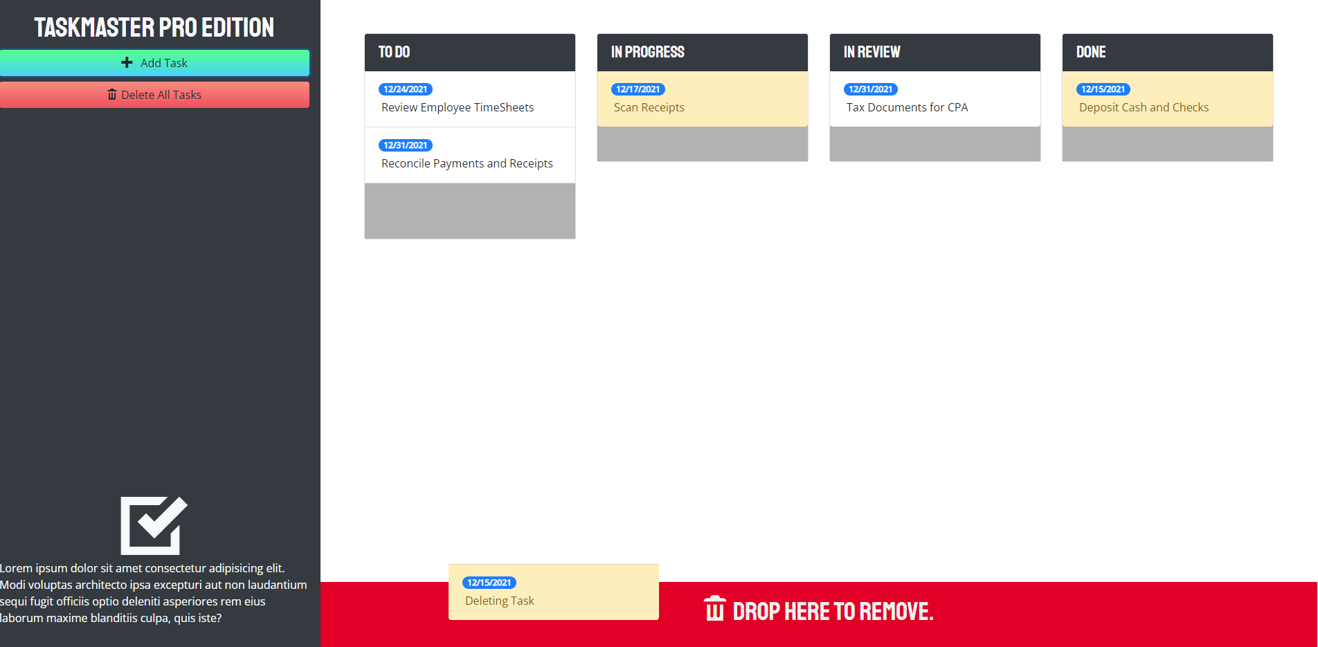 GitHub - Xavy-Romeo/taskmaster-pro: A task manager app with draggable ...