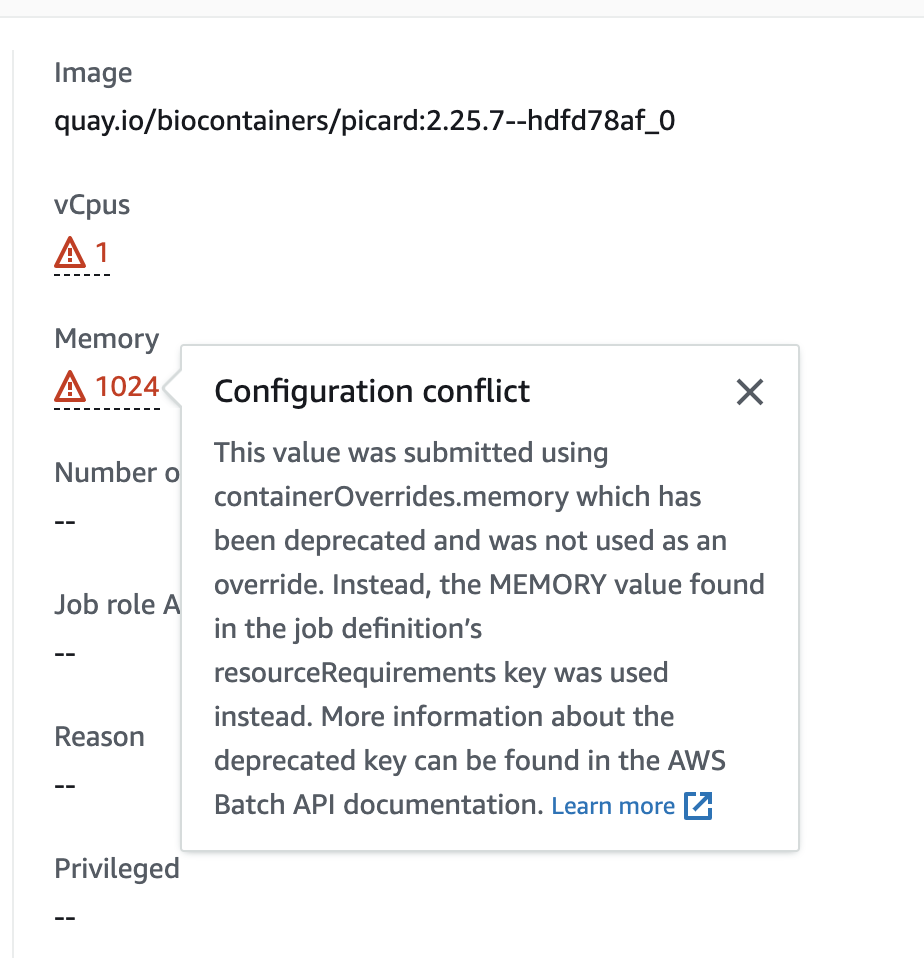 AWS Batch Container vCPUs and Memory Values Not Overridden · Issue #2561 · nextflow-io/nextflow ...