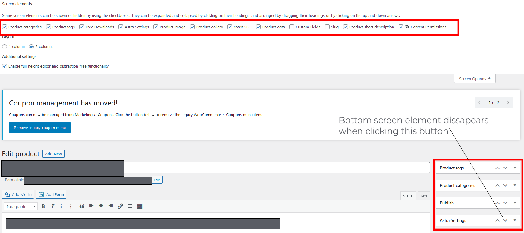 Screen elements dissapearing · Issue #33393 · woocommerce/woocommerce · GitHub