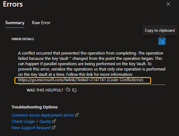 Fewer details here than the Azure portal error message · Issue #88193 ...
