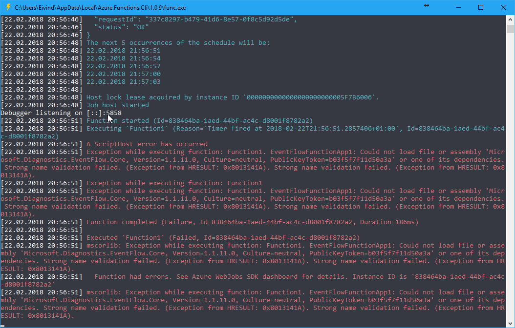 Dependency conflict on Microsoft.Extensions.Logging 1.1.1 -> 2.0.0 · Issue #182 · Azure ...