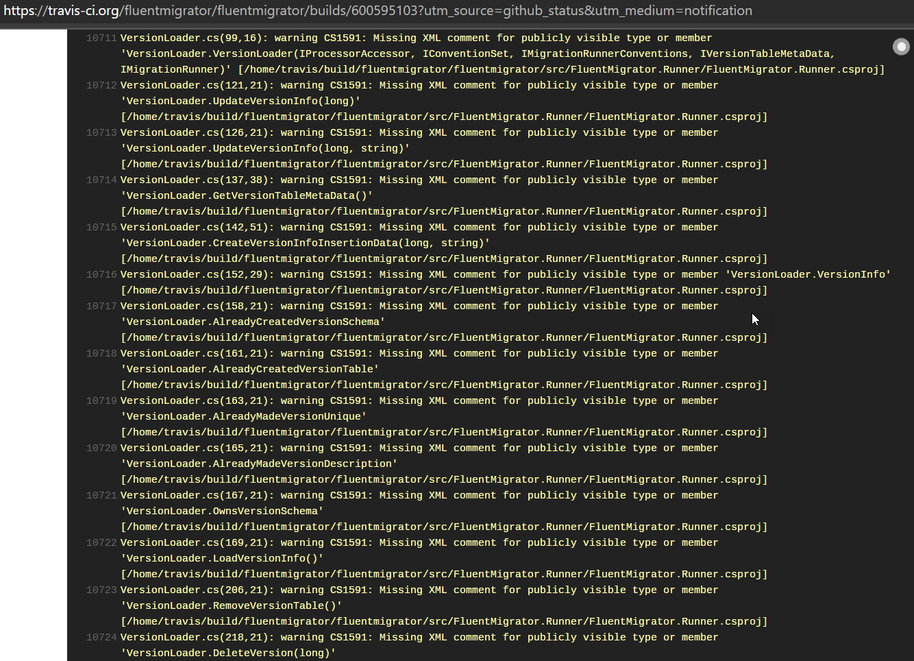 Ignore CS1591 in release mode · Issue #1044 · fluentmigrator/fluentmigrator · GitHub