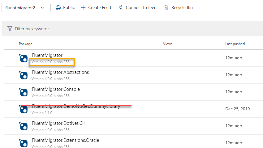 Two NuGet packages don't get prerelease tag · Issue #1146 · fluentmigrator/fluentmigrator · GitHub