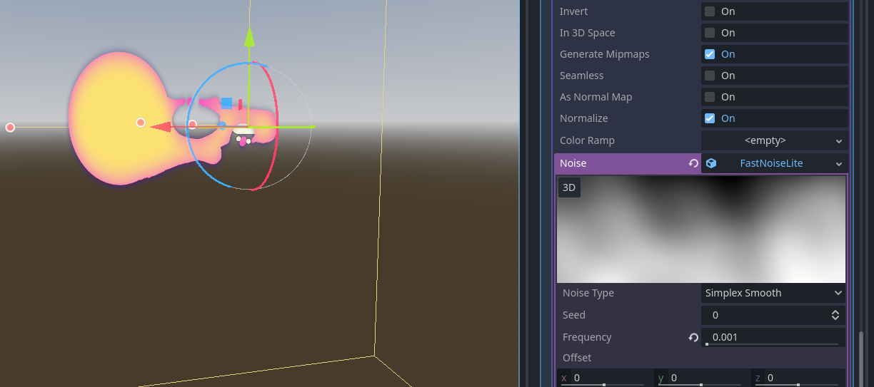 FastNoiseLite needs a very tiny frequency value to be used for VFX · Issue #74924 · godotengine ...