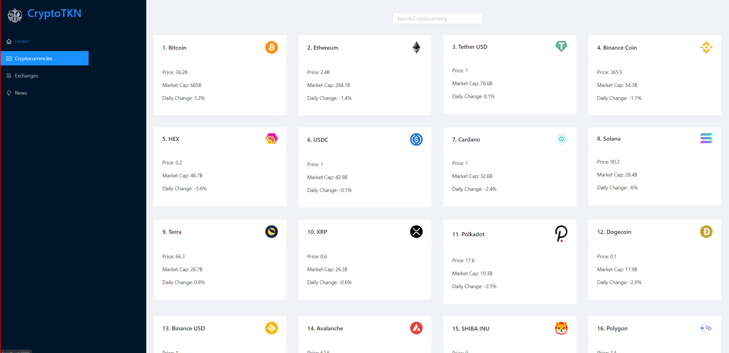 GitHub - JoAnnCiara/CryptoCurrency-Dashboard: Crypto Dashboard utilizing React