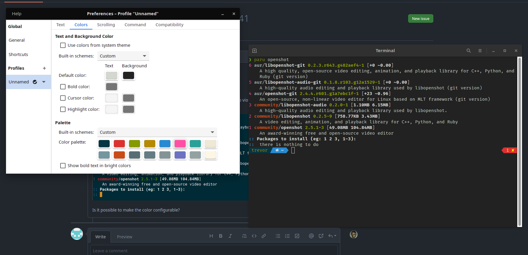 config option to change the colors · Issue #341 · Morganamilo/paru · GitHub