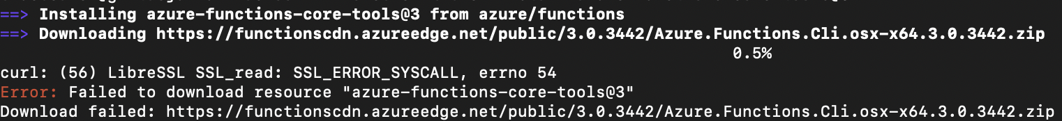 Install Azure Function Core Tools By Homebrew Is Failed · Issue 2548 5638