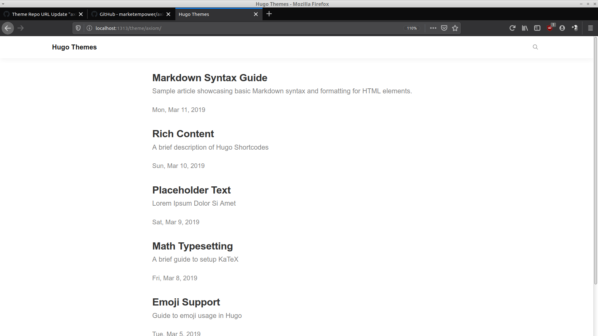 Theme Repo URL Update "axiom" · Issue #833 · gohugoio/hugoThemes · GitHub
