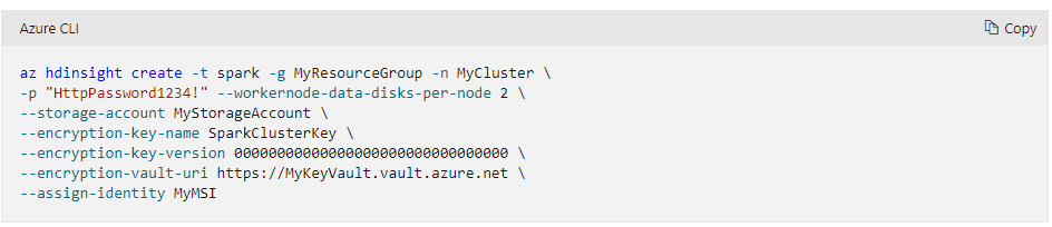 It should not be Versionless using Azure CLI to create Kafka cluster ...