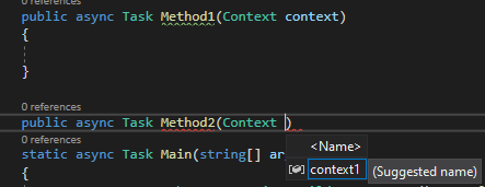 Parameter name is suggested with number suffix while it should be plain ...