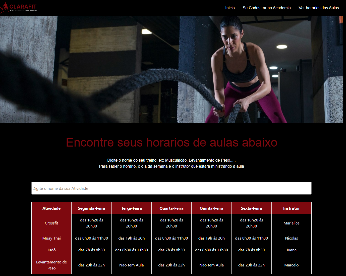 GitHub - AnaFurtonato/sistema-academia: Um sistema simple de academia ...