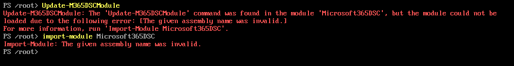 PowerShell 7 Linux (RHEL 9.1) - not able to load module microsoft365dsc · Issue #3144 ...